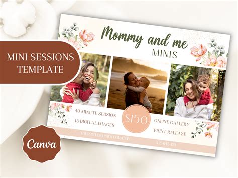 Mommy And Me Mini Session Template For Photographers Canva Marketing