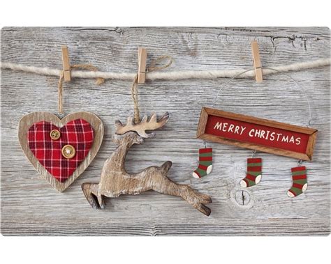 Platzset Tischset Platzset Motiv Merry Christmas And Holzoptik 1 Stk