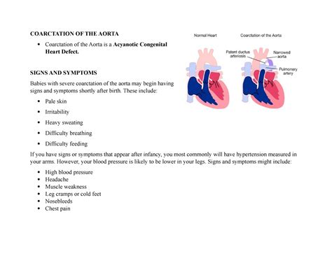 Coarctation Of The Aorta Signs And Symptoms Babies With Severe