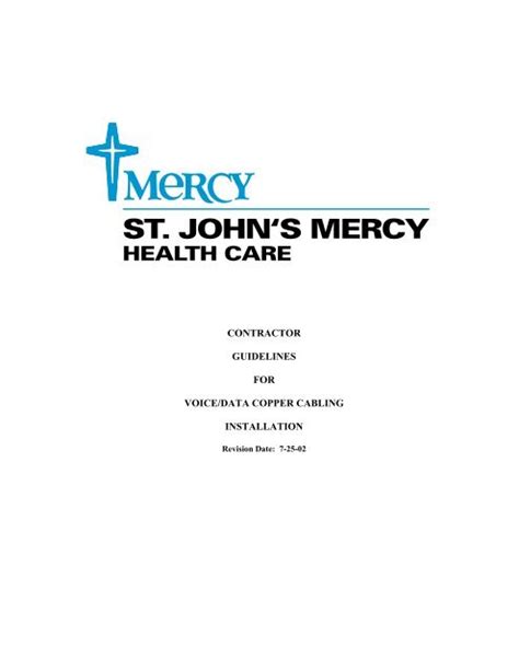 Contractor Guidelines For Voice Data Copper Cabling Installation Mercy