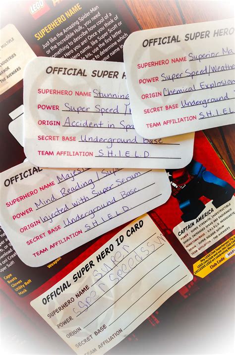 Printable Superhero Cards
