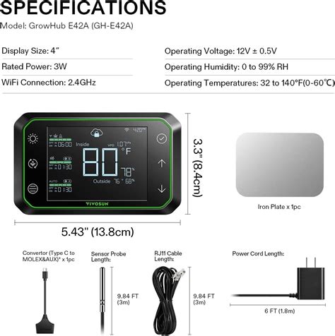 Vivosun Growhub Controller E42a Smart Environmental Wifi Controller With Temperature Humidity