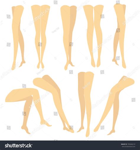 Colorful Picture Silhouettes Slender Beautiful Female Stock Vector