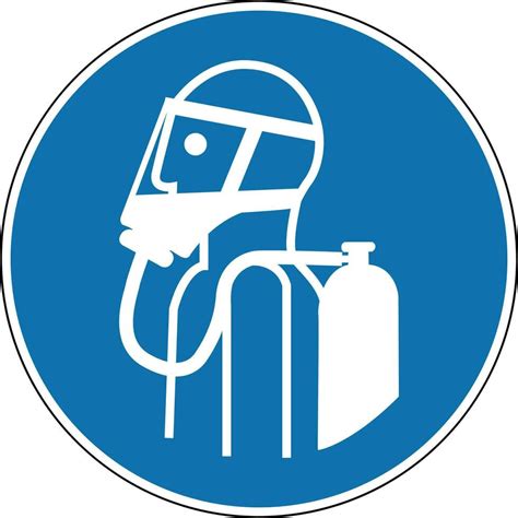 Autonomous Breathing Apparatus Sign Mandatory Sign Round Blue Sign