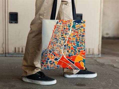 Tel Aviv Map Tote Bag Israel Map Tote Bag 15x15 Etsy