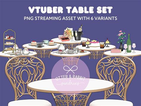 Vtuber Table Pack Png Table And Chair Set 6 Variants For Vtuber