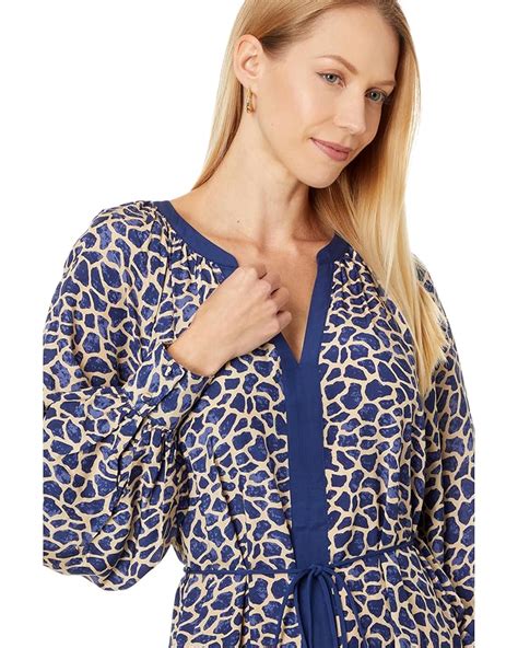 Womens Tommy Bahama Safari Spots Long Sleeve Midi Dress