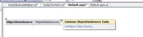 Object DataSource In ASP NET