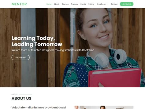 Mentor Education Bootstrap Website Template Website Templates For Free