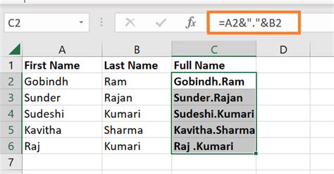 merge first and last names in excel tpoint tech