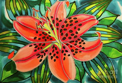Tiger Lily Belize Painting By Lee Vanderwalker Fine Art America