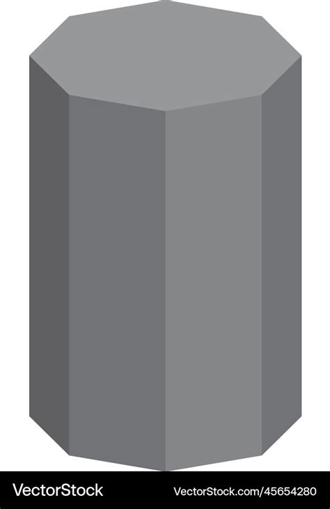 Octagonal Prism Geometric Shape Royalty Free Vector Image