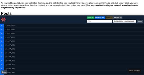 React Query Prefetch Forked Codesandbox