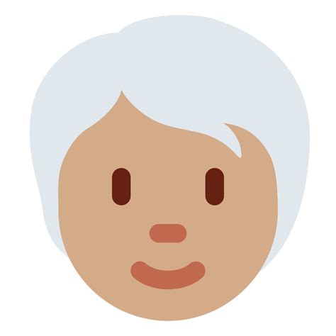 🧑🏽‍🦳 Person Medium Skin Tone White Hair Emoji