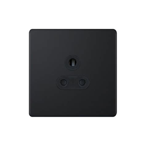 Wall Socket Screwless 1 Gang Unswitched 5a Matt Black Mr Resistor