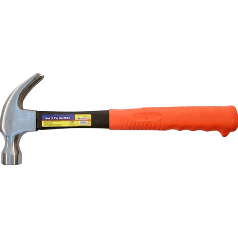 16oz Metal Fibre Glass Fibreglass Shaft Claw Hammer Rubber Grip Handle