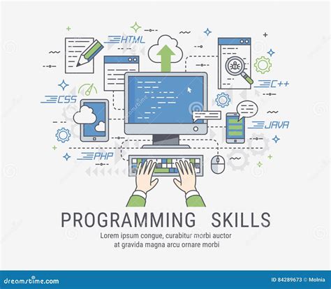 Programming Skills Vector Illustration For Web Stock Vector