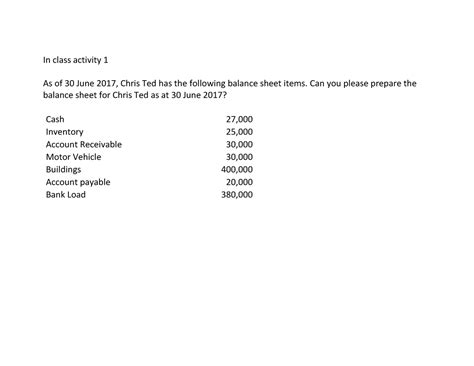 Lecture 8 In Class Solution In Class Activity 1 As Of 30 June 2017