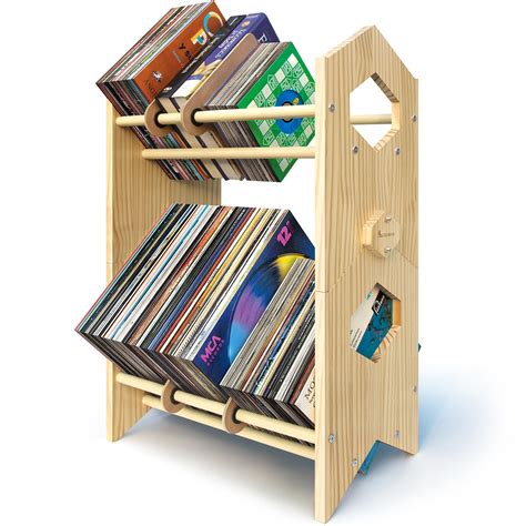 Colorfox Vinyl Record Storage2 Tier Wood Stackable Record