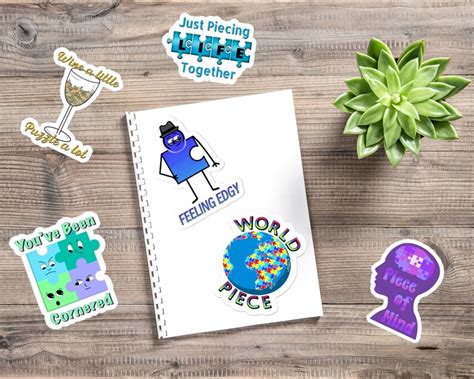 Funny Puzzle Pun Sticker 6 Pack Set Of Vinyl Stickers Puzzler Present