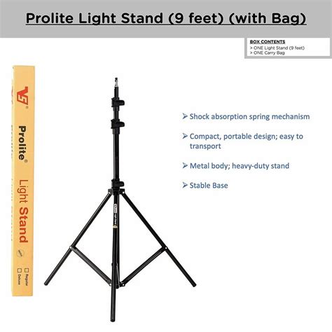 Prolite Heavy Duty Light Stand 9 Feet For Ring Light Flash At ₹ 594