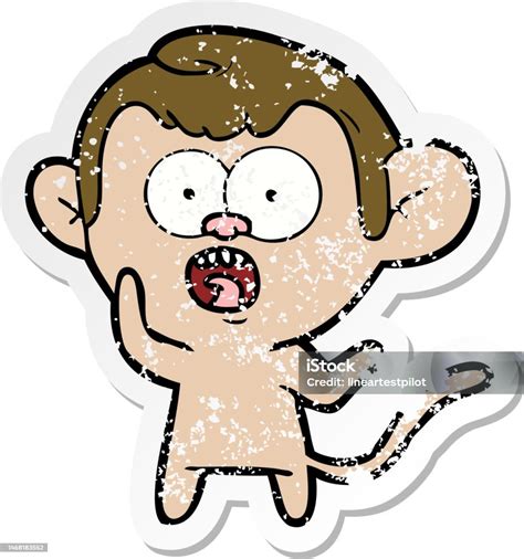 만화 충격 원숭이의 고민 스티커 낙서 드로잉에 대한 스톡 벡터 아트 및 기타 이미지 낙서 드로잉 놀라움 데칼 Istock