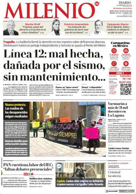 Periódico Milenio Laguna México Periódicos De México Edición De