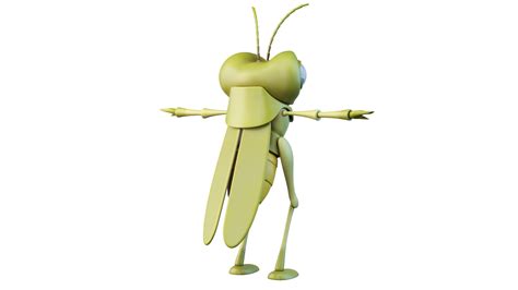 Cartoon Grasshopper Character 3d Model Cgtrader