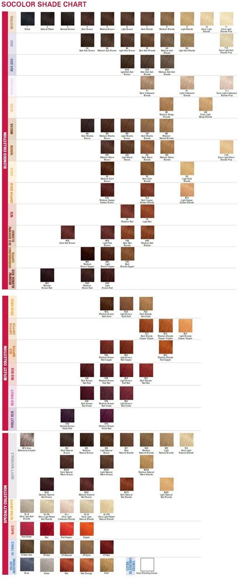 Matrix Hair Color Chart Socolor