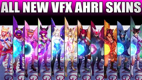 All Ahri Skins Vfx Rework Update 2020 League Of Legends Youtube