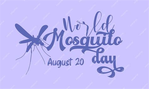 Diseño De Banner Caligráfico Del Día Mundial Del Mosquito Sobre Fondo