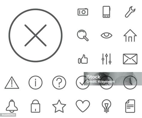 흰색 바탕에 집합의 아이콘에에서 실패 합니다 웹 및 모바일 애플 리 케이 션에 사용 하 여 범용 선형 아이콘 거절에 대한 스톡