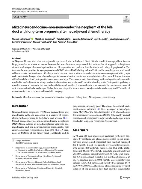 Pdf Mixed Neuroendocrine Non Neuroendocrine Neoplasm Of The Bile Duct