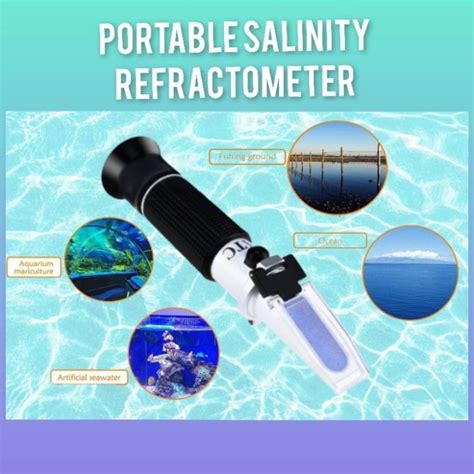 Portable Salinity Refractometer Atc Sodium Chloride Nacl Salt Level