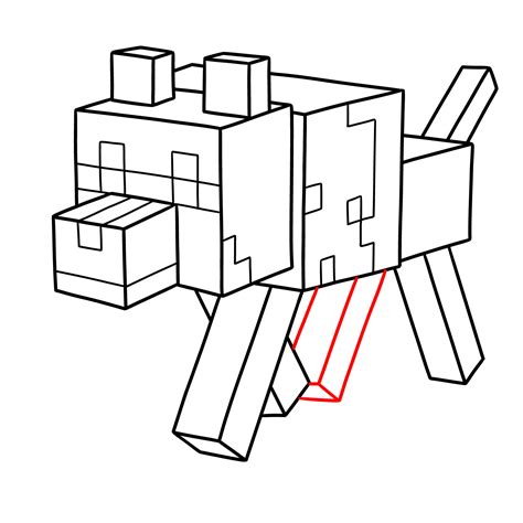 How To Draw A Wolf From Minecraft Easy Minecraft Mob Drawing