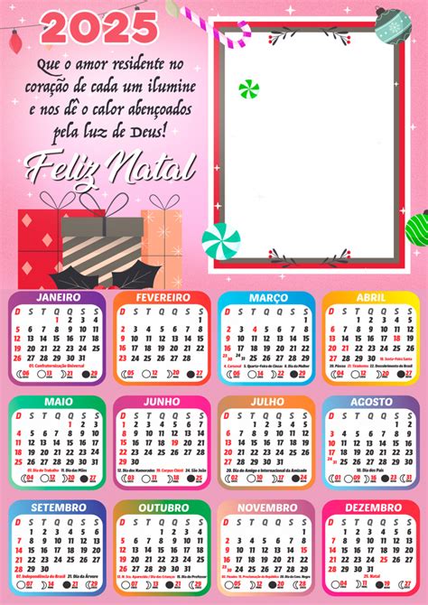 Calendário 2025 Amor Residente No Coração Feliz Natal Png Imagem Legal