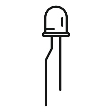 Emitting Diode Icon Outline Vector Led Semiconductor 14935724 Vector