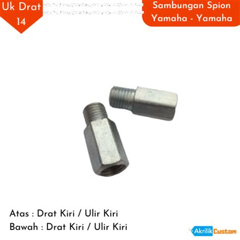 Peninggi Spion Yamaha Sambungan Spion Yamaha Adaptor Spion Yamaha Bagian Kanan Ulir Terbalik