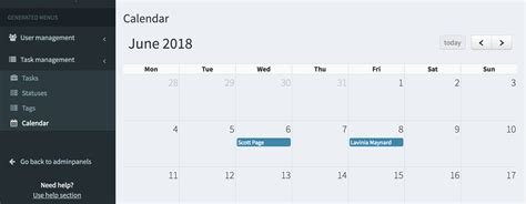 Tasks And Calendar QuickAdminPanel Docs