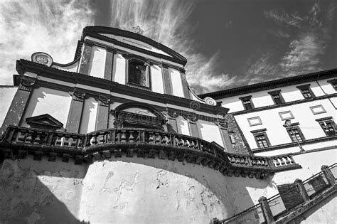 Facade Of An Historic Building With Stone Steps In The Town Of Gradoli