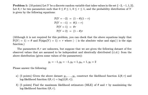 Solved Problem 1 10 ﻿points Let Y Be ﻿a Discrete Random