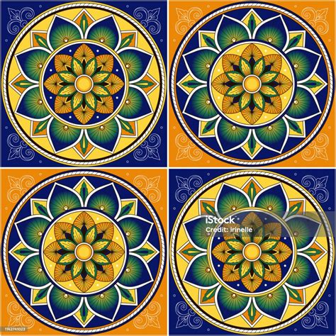 세라믹 장식으로 원활한 이탈리아어 타일 패턴 벡터입니다 이탈리아 데 루 타 세라믹 또는 시칠리아 마 졸리 카 0명에 대한 스톡 벡터 아트 및 기타 이미지 Istock