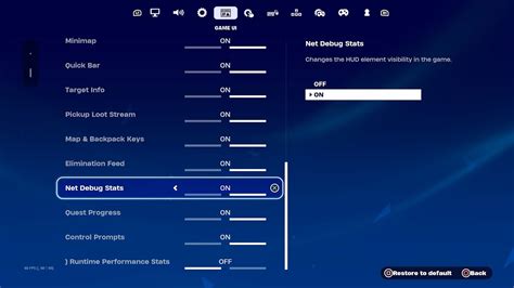 How To Turn On Pong In Fortnite Turn On Net Debug Stats Youtube