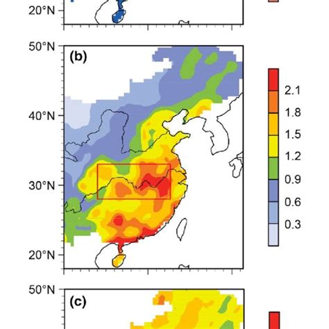 A Climatology And B Standard Deviation Of Summer Precipitation Units