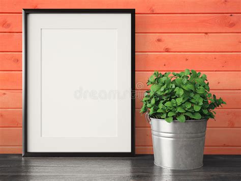 Empty Modern Style Frame 3d Render Stock Image Image Of Brick Indoors 67857603