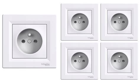 5x SCHNEIDER ASFORA GNIAZDO POJED Z U BIAŁE RAMK 3606480525919