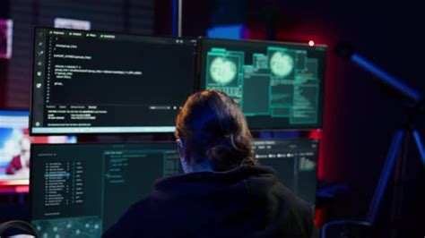 Happy Hacker In Secret Hideout Celebrating After Hacking Victims Technology Stock Footage Ft