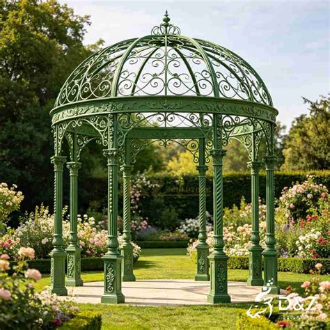 Large Green Round Metal Gazebo For Sale Dzj 579