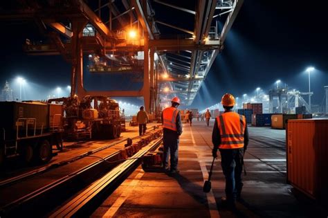 container terminal with busy operations premium ai generated image