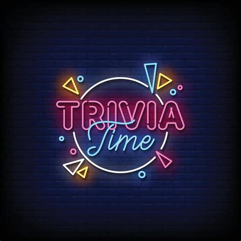 Neon Sign Trivia Time With Brick Wall Background Vector 37763111 Vector